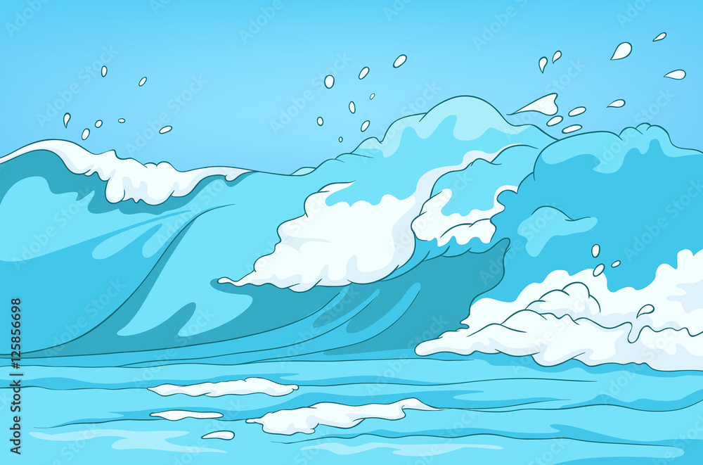 Cartoon background of sea landscape. Stock Illustration | Adobe Stock