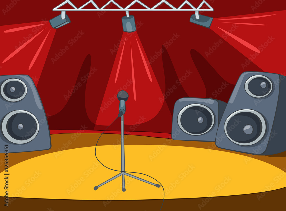 Cartoon background of theater stage. Stock Illustration | Adobe Stock