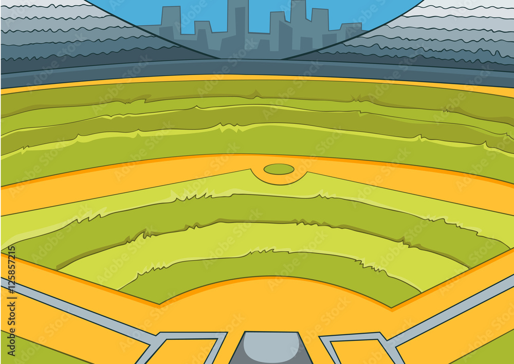 Cartoon background of baseball stadium. Stock Illustration | Adobe Stock