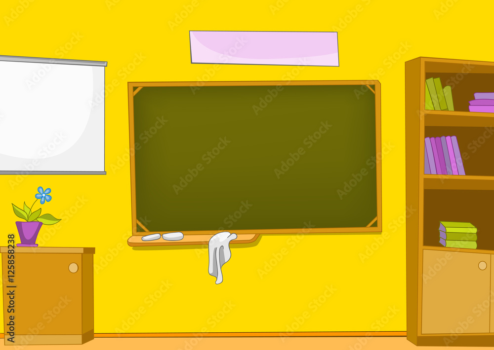 Cartoon background of schoolroom. Stock Illustration | Adobe Stock