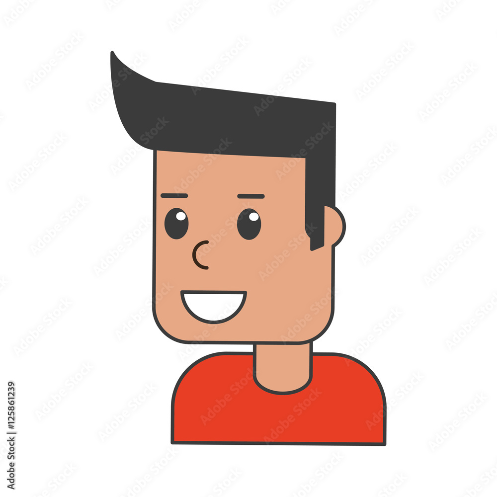 Boy cartoon icon. Male avatar person human and people theme. Isolated ...