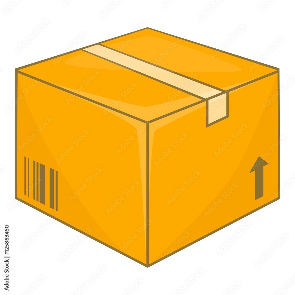 Cardboard box icon. Cartoon illustration of box vector icon for web ...