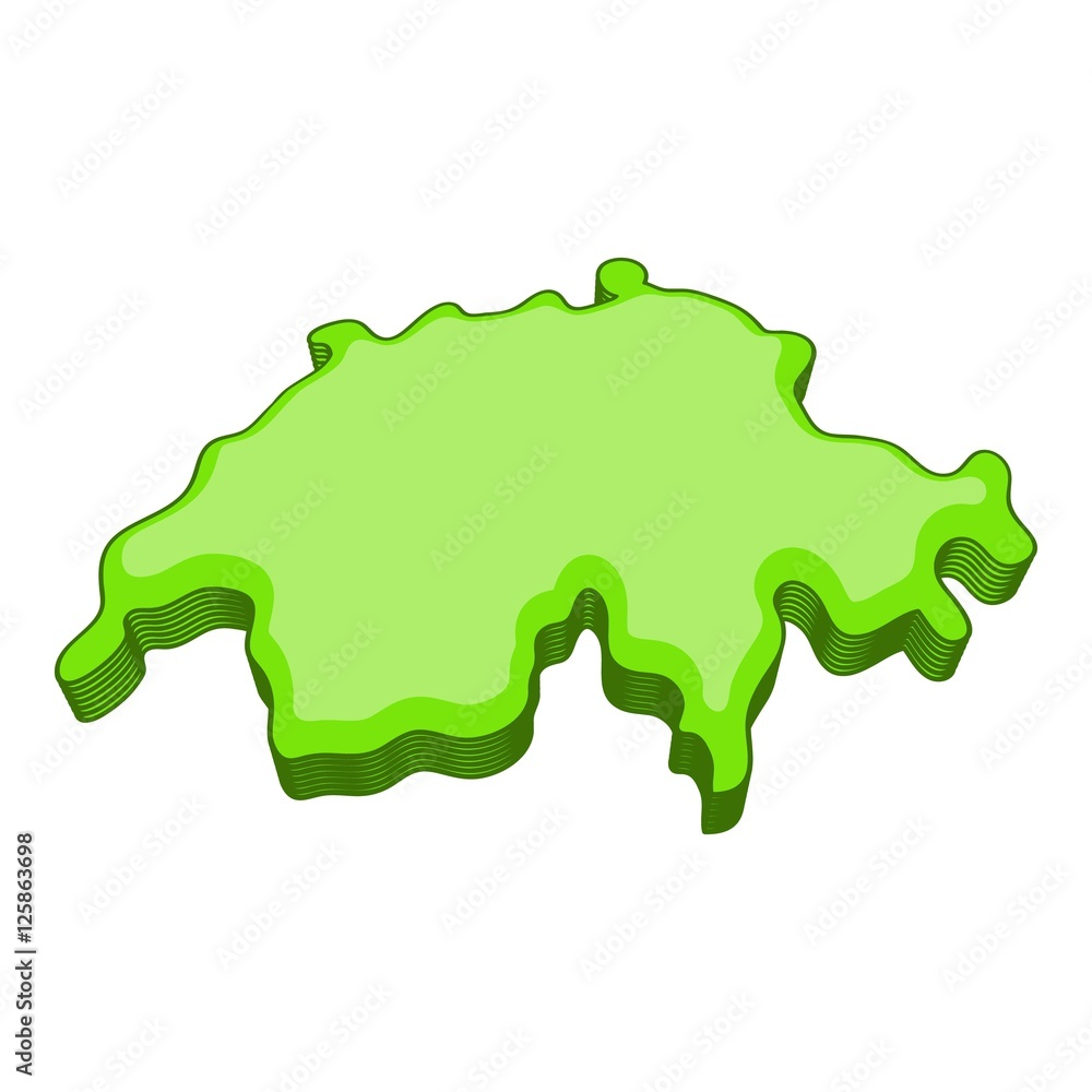 Map of Switzerland icon. Cartoon illustration of Swiss map vector icon ...