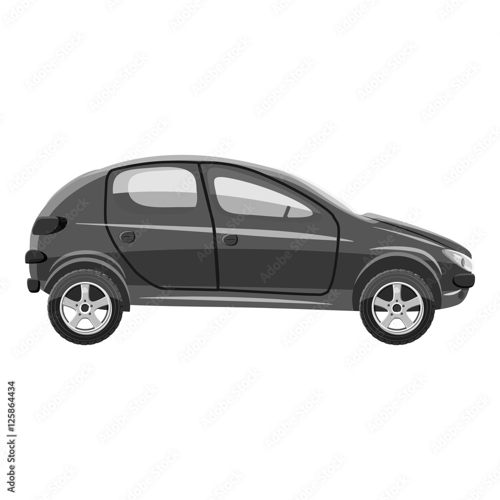 Car side view icon. Gray monochrome illustration of car side view ...