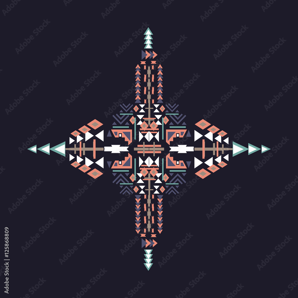 Vector Tribal ethnic ornament. Aztec decor elements. Tribal elements ...