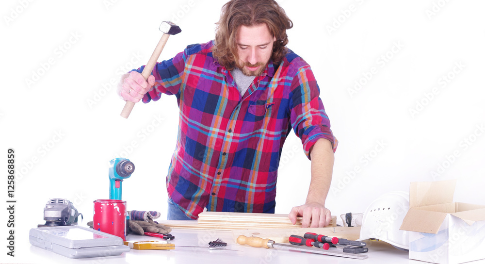 Handwerker bei der Arbeit Stock-Foto | Adobe Stock