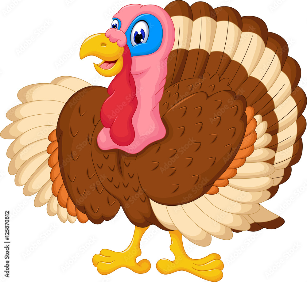 cute turkey cartoon for your design Stock Illustration | Adobe Stock