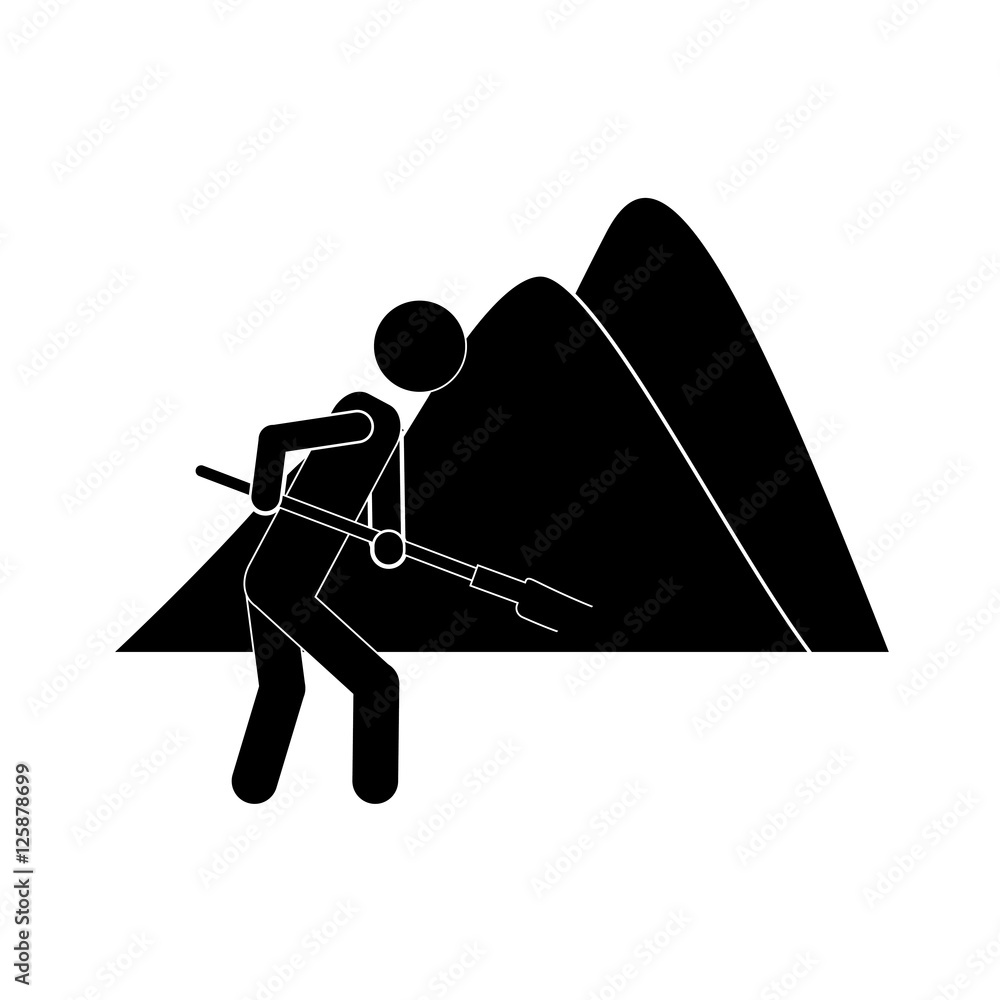 silhouette of industrial worker working over white background. vector ...