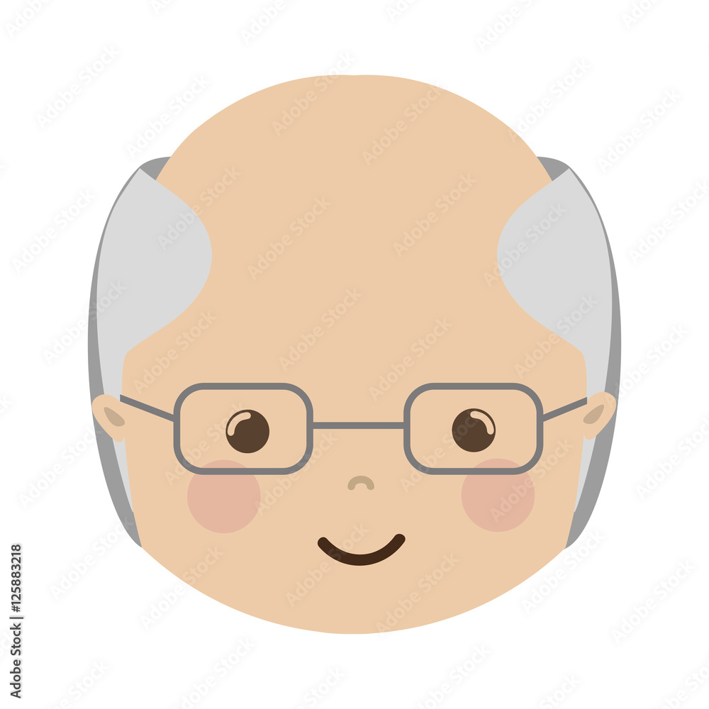 cartoon old man smiling over white background. vector illustration ...