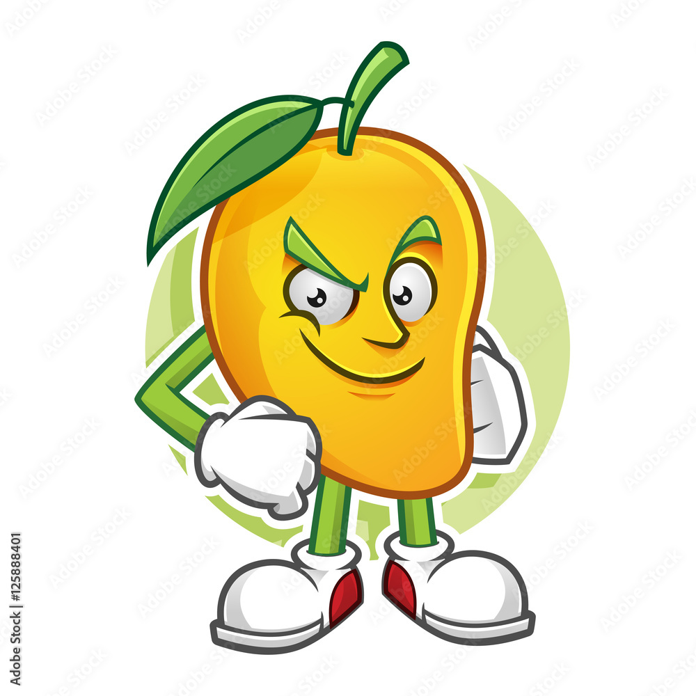 confident mango mascot, mango character, vector of mango, mango cartoon ...