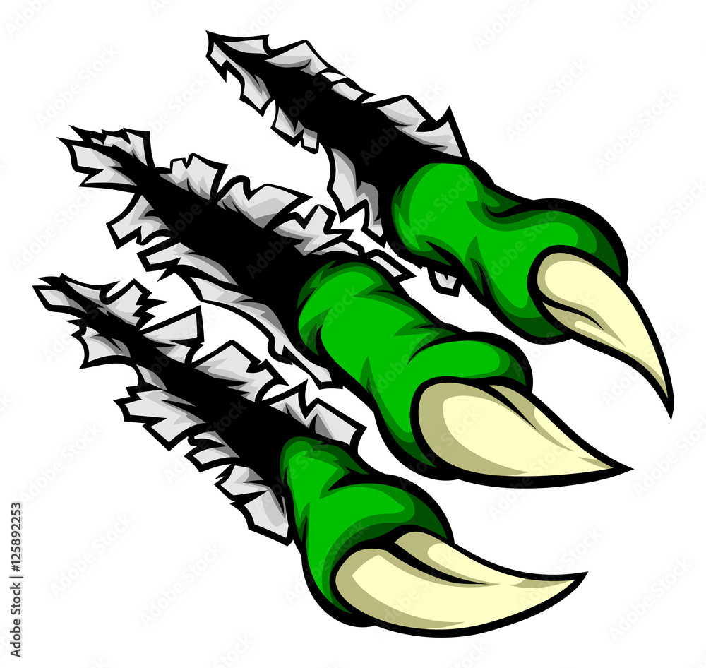 Cartoon Monster Claw Hole Stock Vector | Adobe Stock