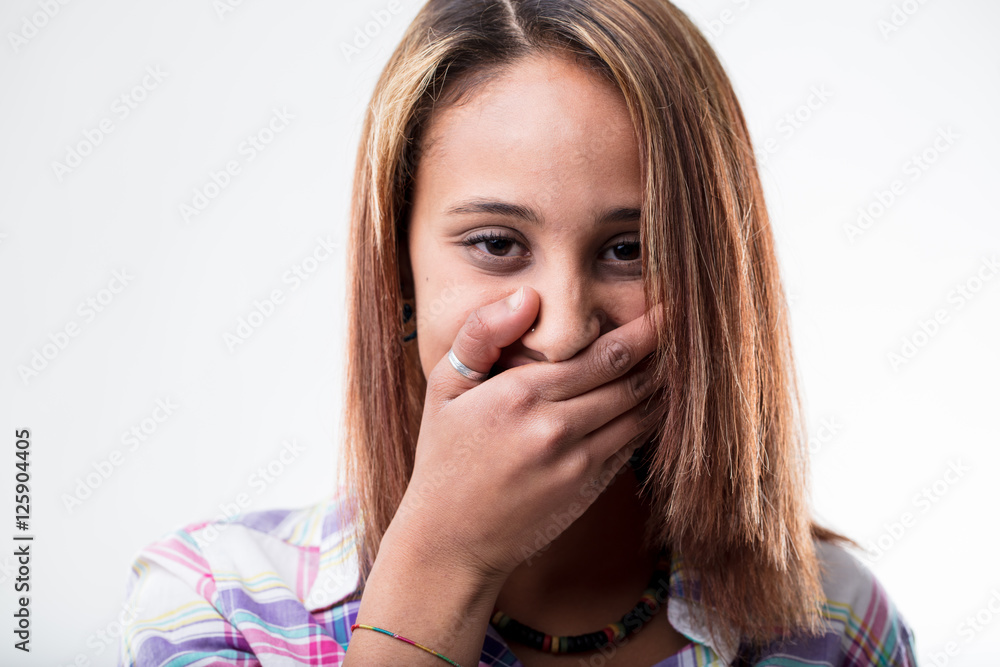 Woman Covering Her Mouth