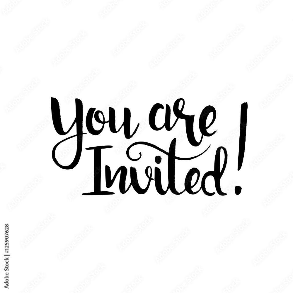 You are invited handwritten lettering Stock Vector | Adobe Stock