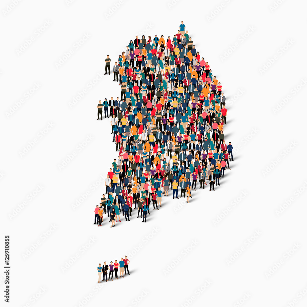 Poster people map country South Korea vector – Wandbild | Europosters