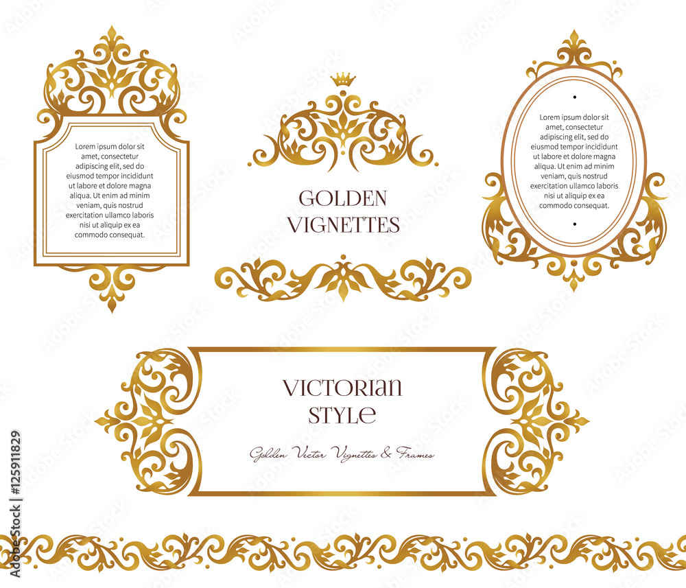 Photo & Art Print Vector set frame, border in Victorian style., Anna ...