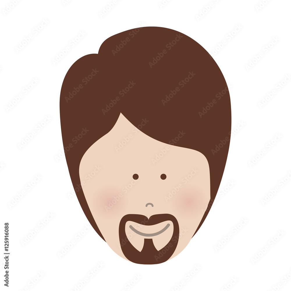 cartoon man smiling with beard over white background. vector ...