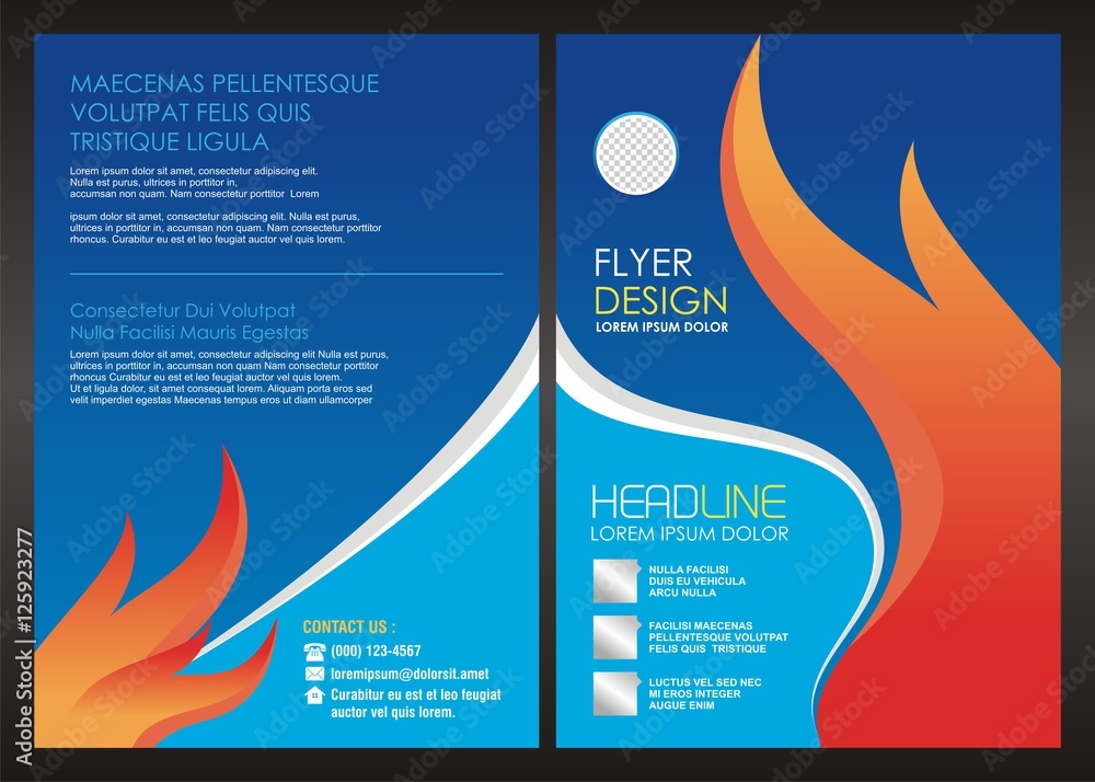 Fire - Flame - corporate flyer template Design Stock Vector | Adobe Stock