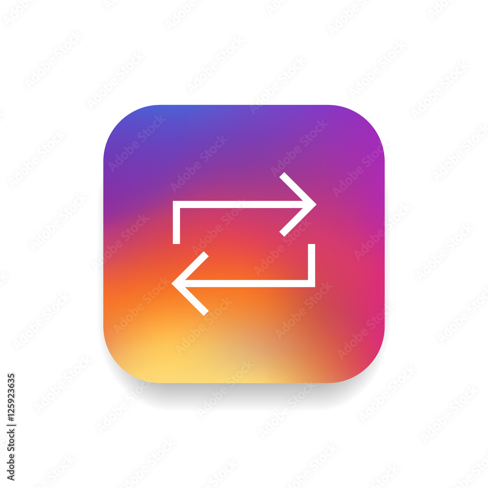 Loop icon vector, clip art. Also useful as logo, square app icon, web ...