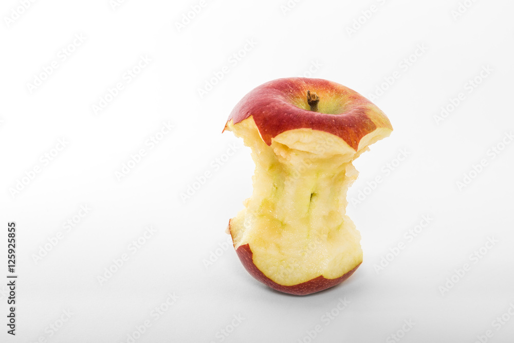 roter Apfel angebissen Stock-Foto | Adobe Stock