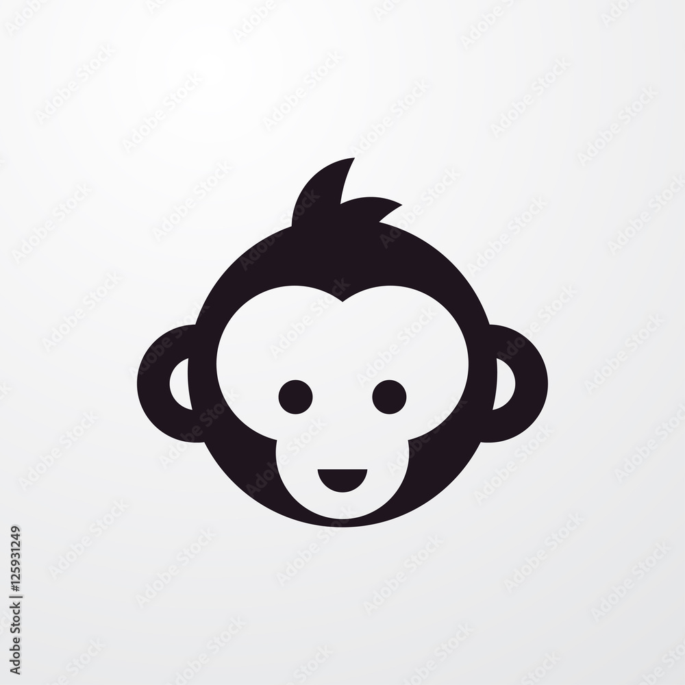 monkey face icon illustration Stock Vector | Adobe Stock