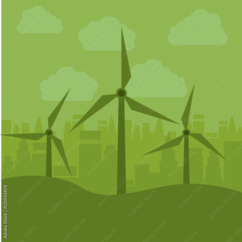 Wind mill icon. Ecology renewable innovation and alternative theme ...