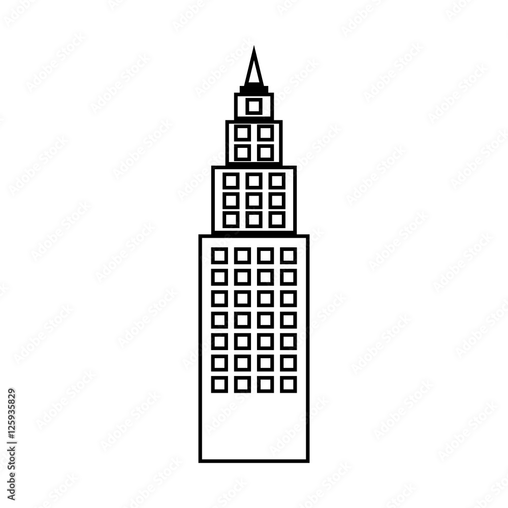 Tower building icon. City architecture urban and construction theme ...