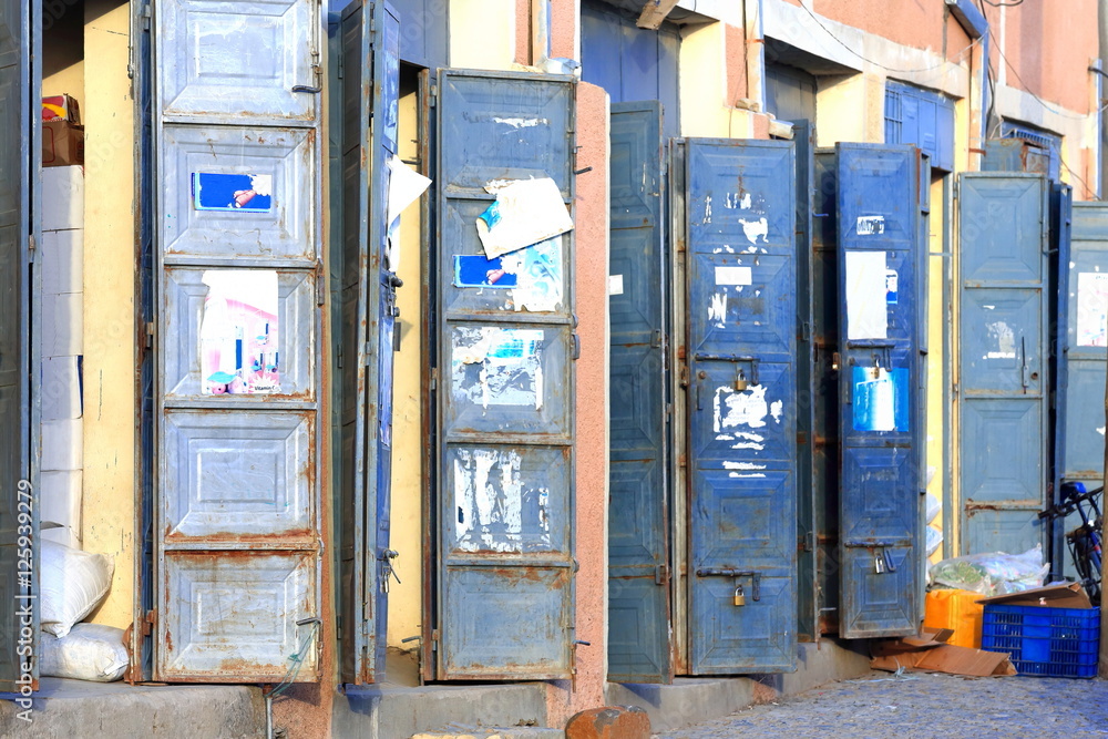 Row of storefronts aligned on a street, Mekelle-Ethiopia. 0487 Stock ...