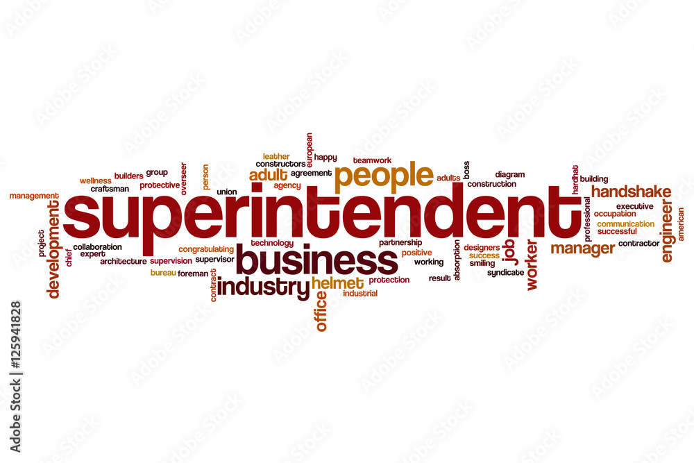 Superintendent word cloud Stock Illustration | Adobe Stock