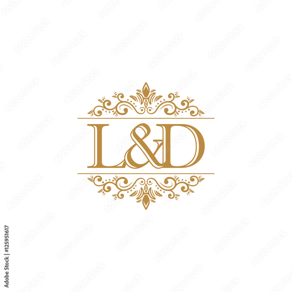 L&D Initial logo. Ornament gold Stock Vector | Adobe Stock