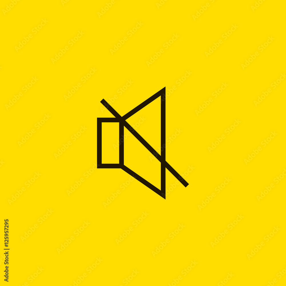 Mute sound icon vector, clip art. Also useful as logo, web UI element ...