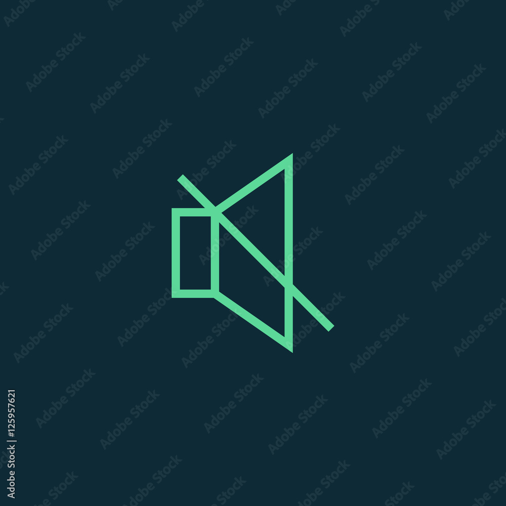 Mute sound icon vector, clip art. Also useful as logo, web UI element ...