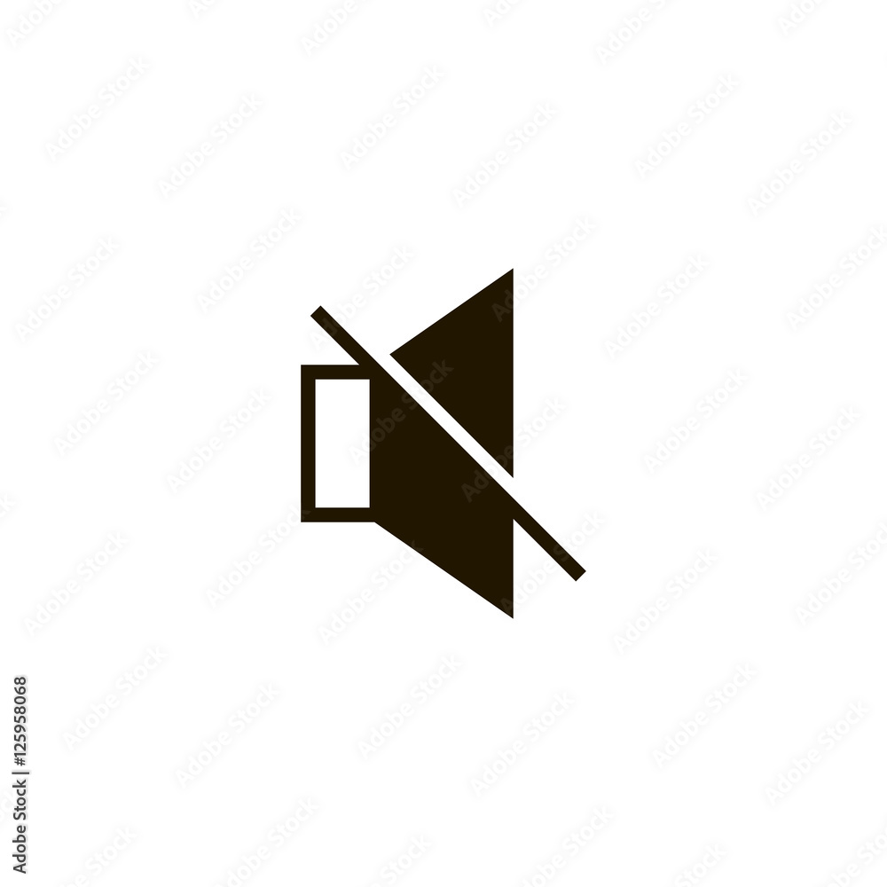 Mute sound icon vector, clip art. Also useful as logo, web UI element ...