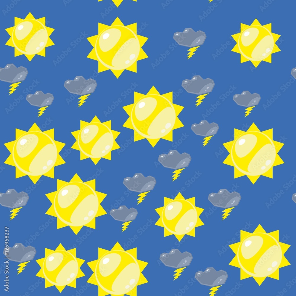 Cartoon sun and flash seamless texture 639 Stock Vector | Adobe Stock