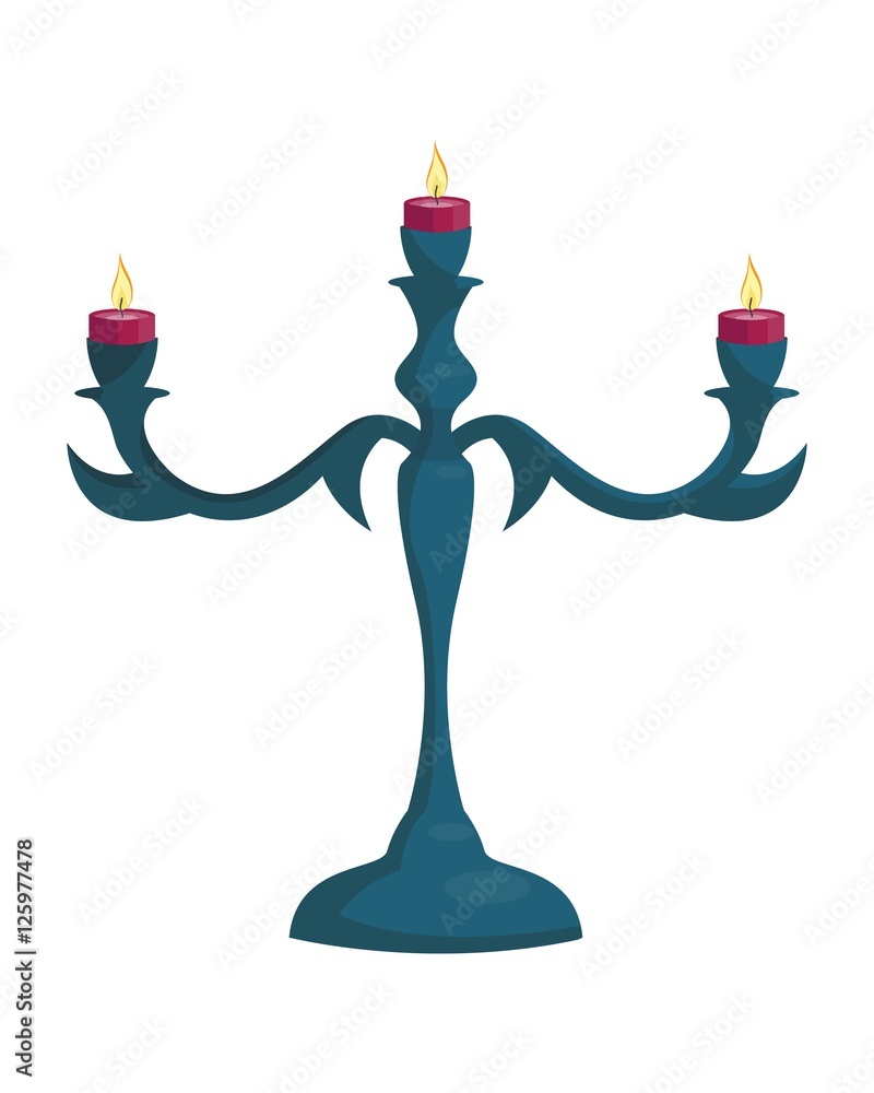 Candle holder. Vector illustration. Cartoon style Stock Vector | Adobe ...