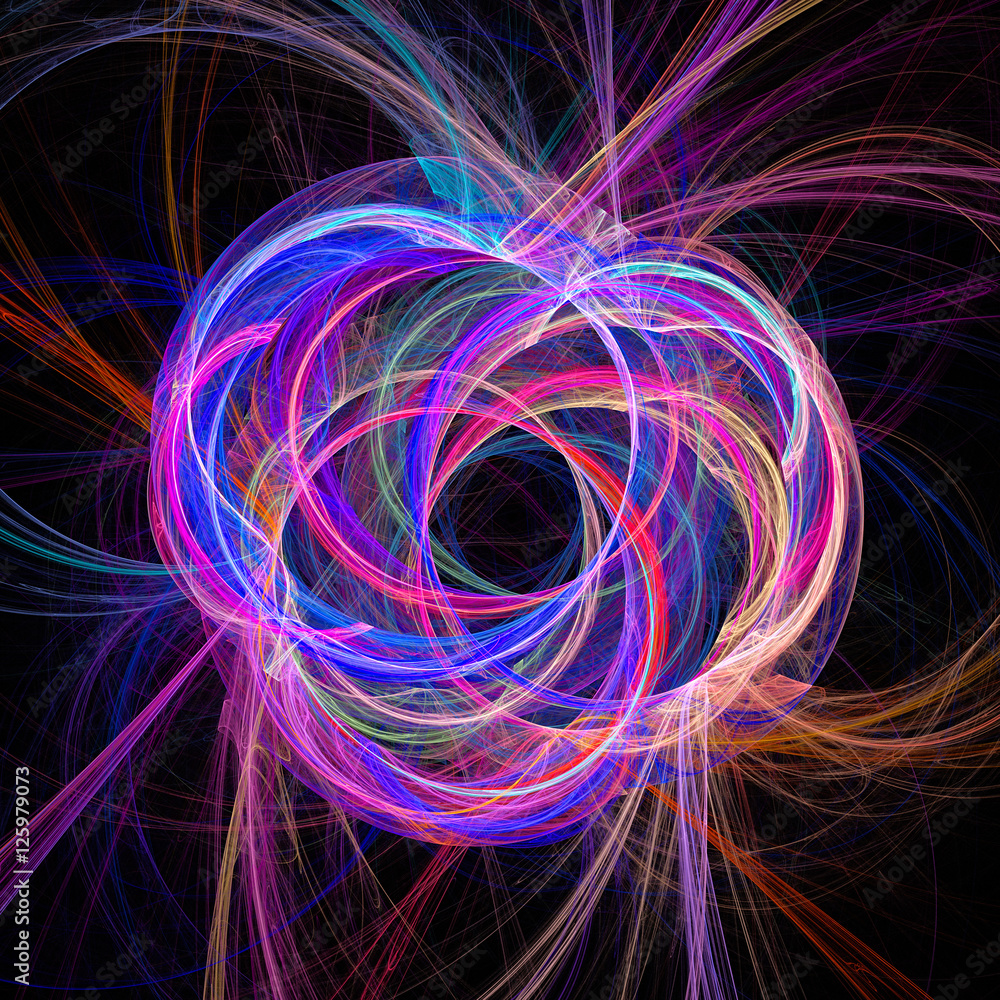 Magnetic force field. Ball of yarn. 3D surreal illustration. Sacred ...