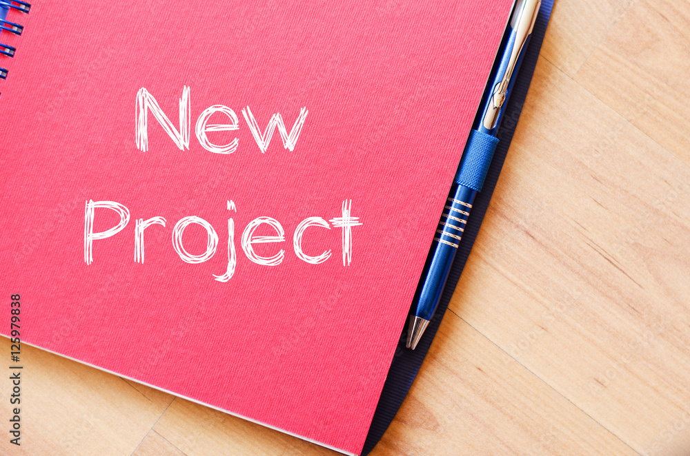 New project text concept on notebook Stock-Foto | Adobe Stock