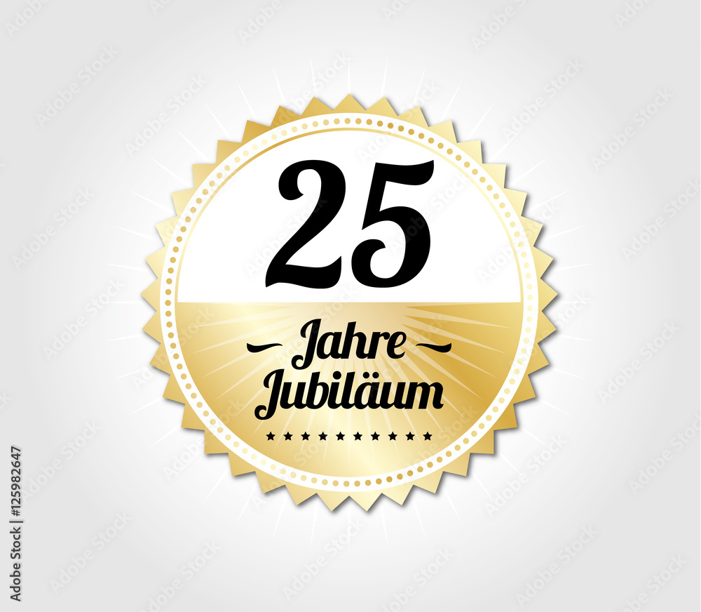 25 Jahre Jubiläum Modern Gold Stock Vector | Adobe Stock