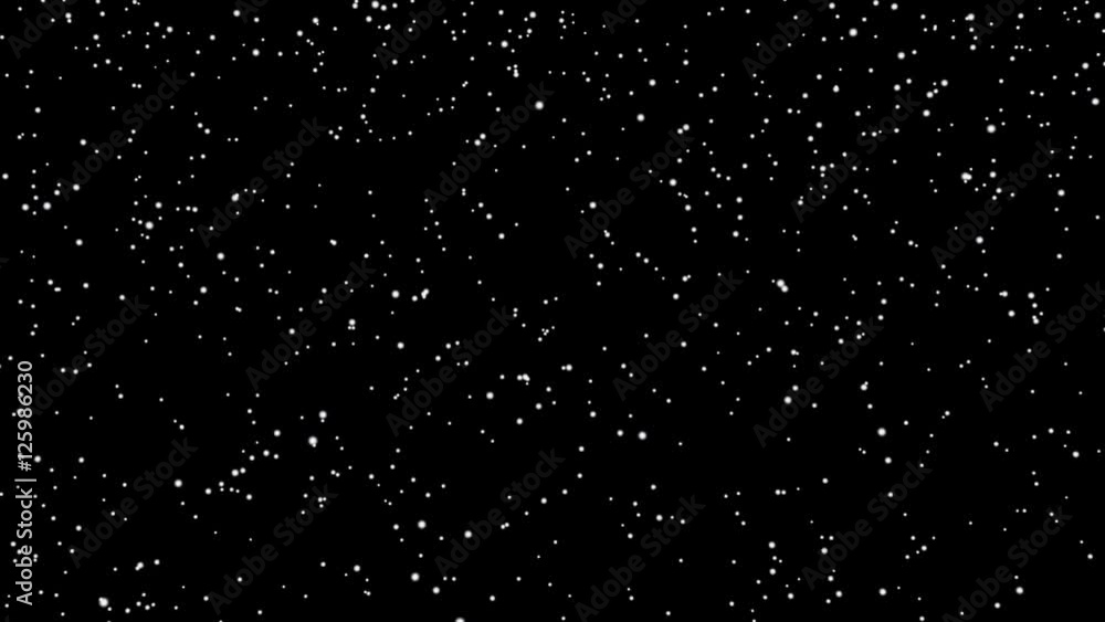 Snowfall in the wind on the black background, winter snow animated luma ...