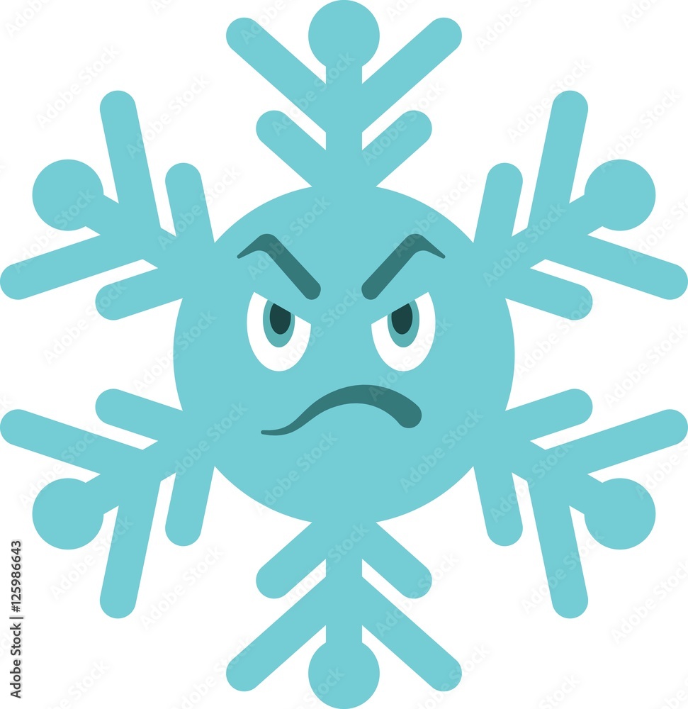 Angry snowflake. Winter bad weather with snow. Stock Vector | Adobe Stock