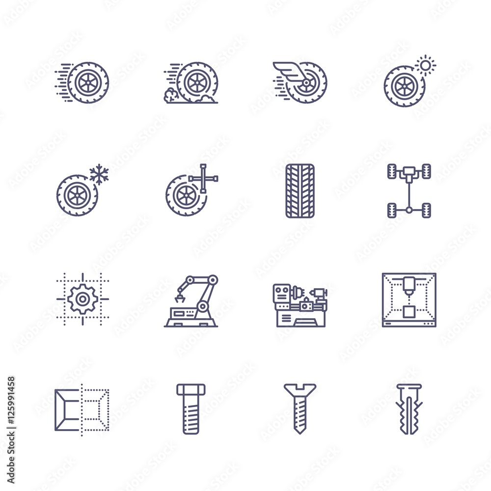 Mechanics icons Stock Vector | Adobe Stock