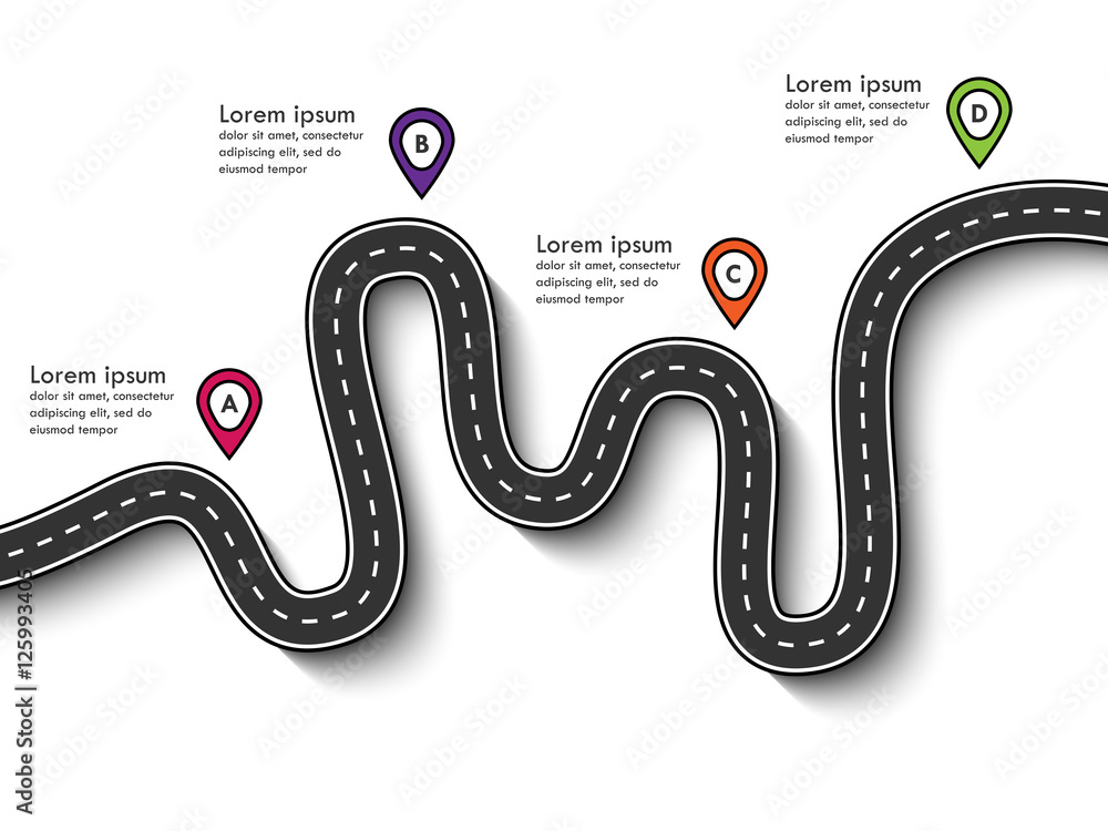 Road trip and Journey route. Business and Journey Infographic Design ...