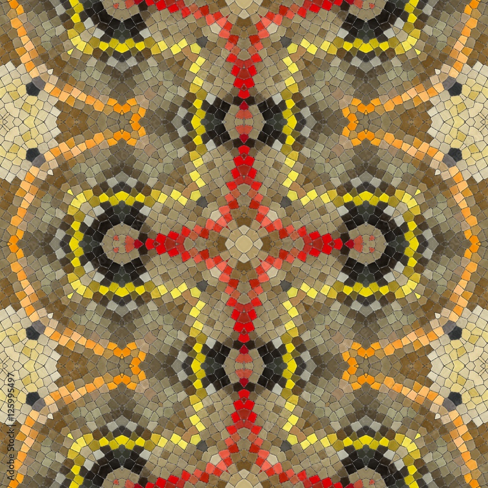 Yellow seamless tiles. Arabic tile texture with geometric ornaments ...