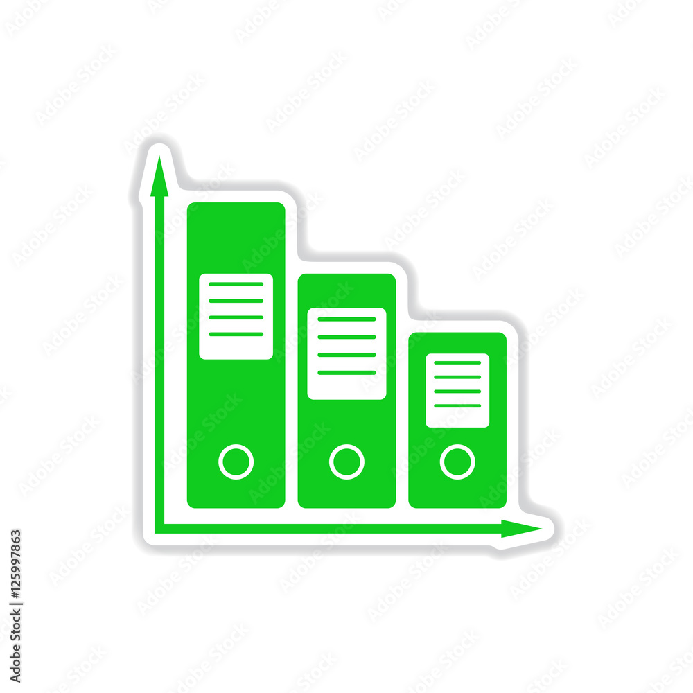 paper sticker on white background folders for documents Stock Vector ...