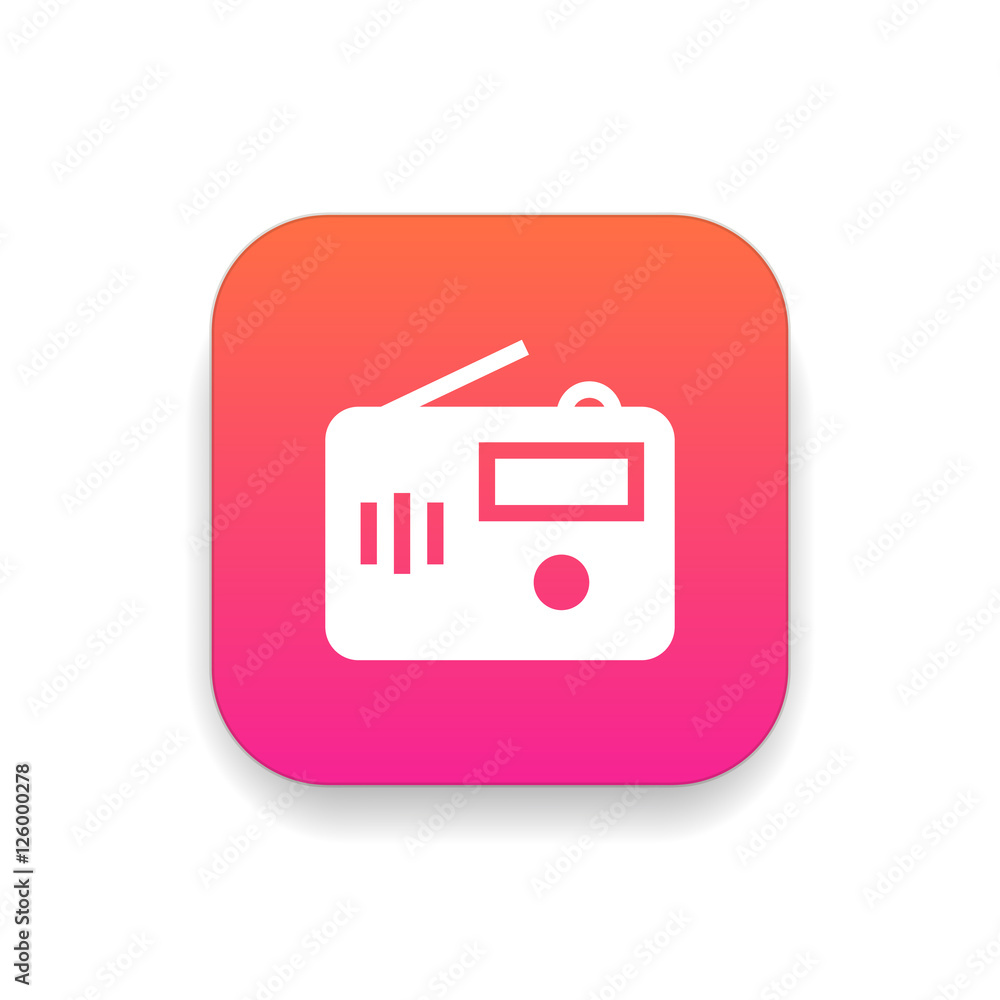 Radio icon vector, clip art. Also useful as logo, square app icon, web ...
