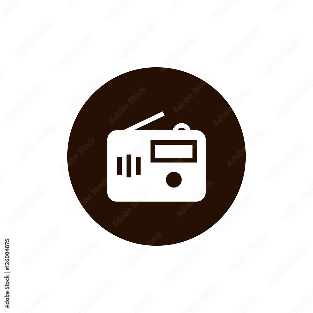 Radio icon vector, clip art. Also useful as logo, circle app icon, web ...
