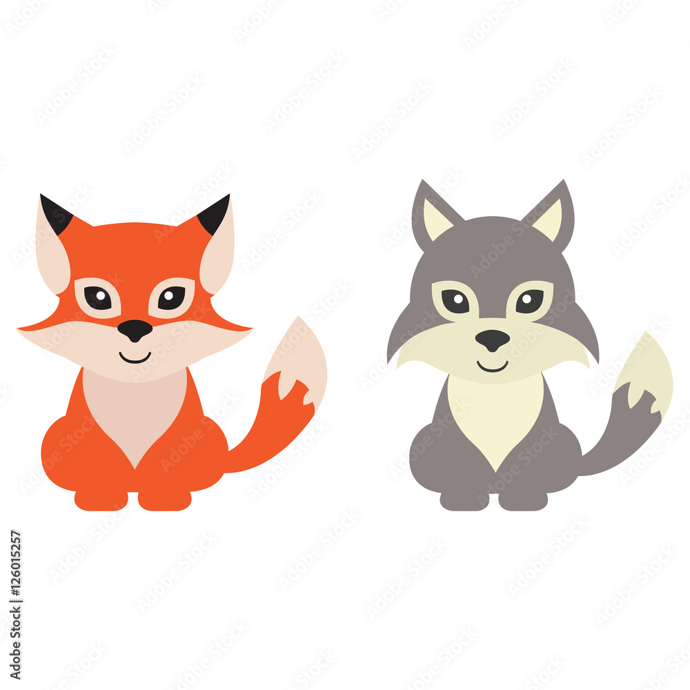 Fox And Wolf Cute