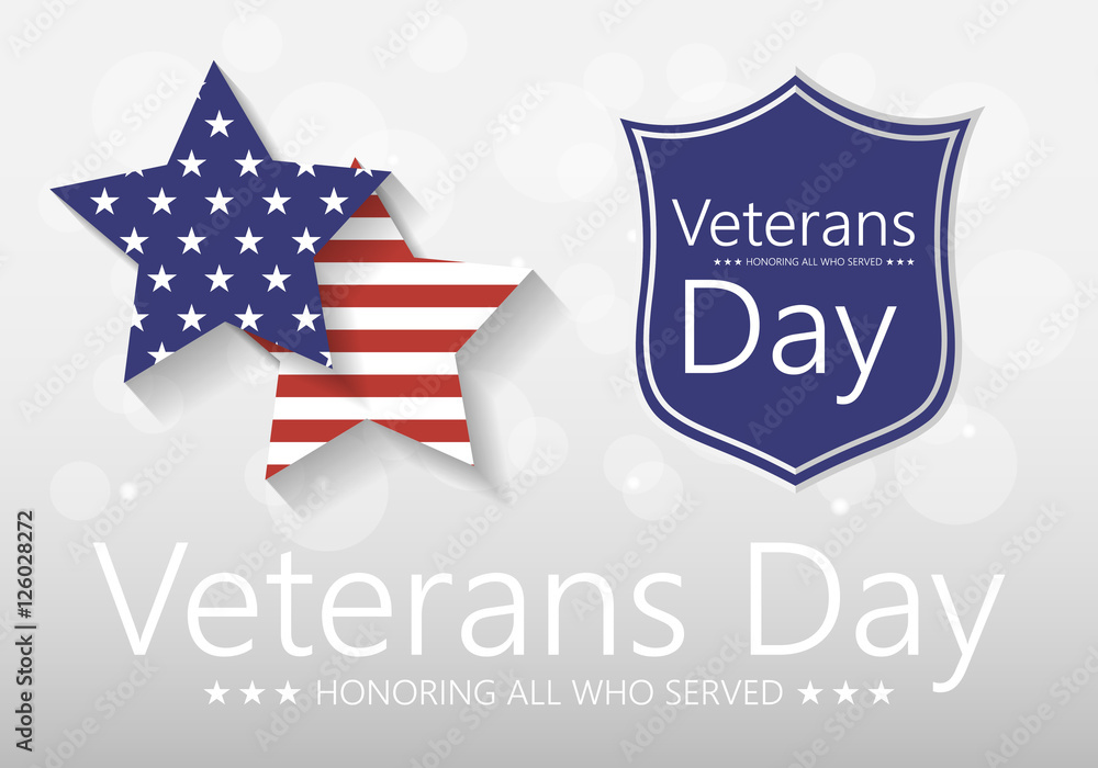 Vector illustration Veteran's day poster template Stars with U.S.A ...