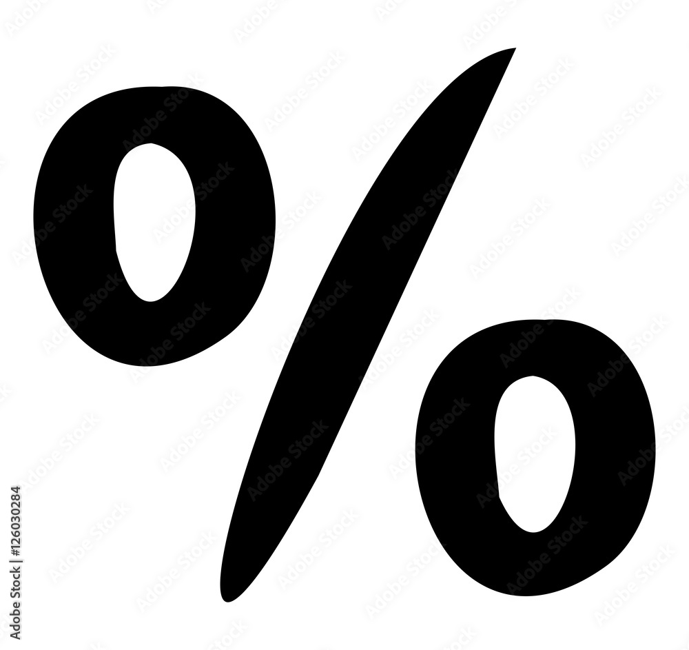 Prozentzeichen, gezeichnet, schwarz, Vektor Stock Vector | Adobe Stock
