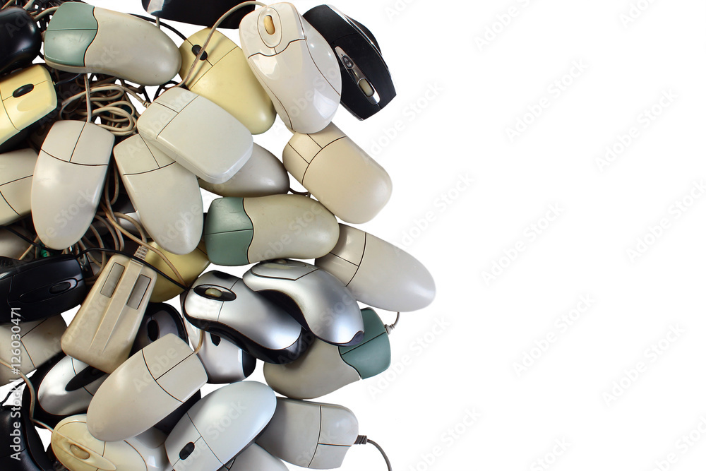 Old computer mice isolated on white background Stock Photo | Adobe Stock
