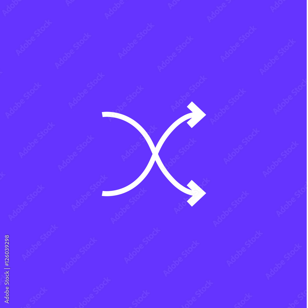 Shuffle icon vector, clip art. Also useful as logo, web UI element ...